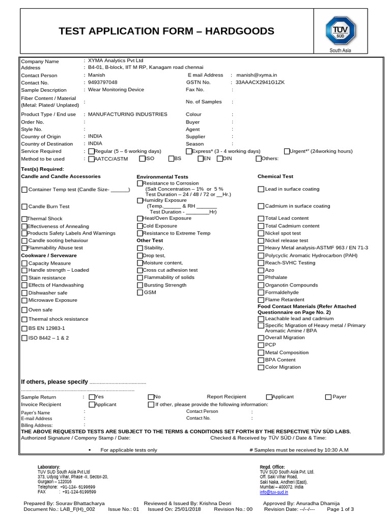 Hardgoods Testing Application | PDF | Cadmium | Metals