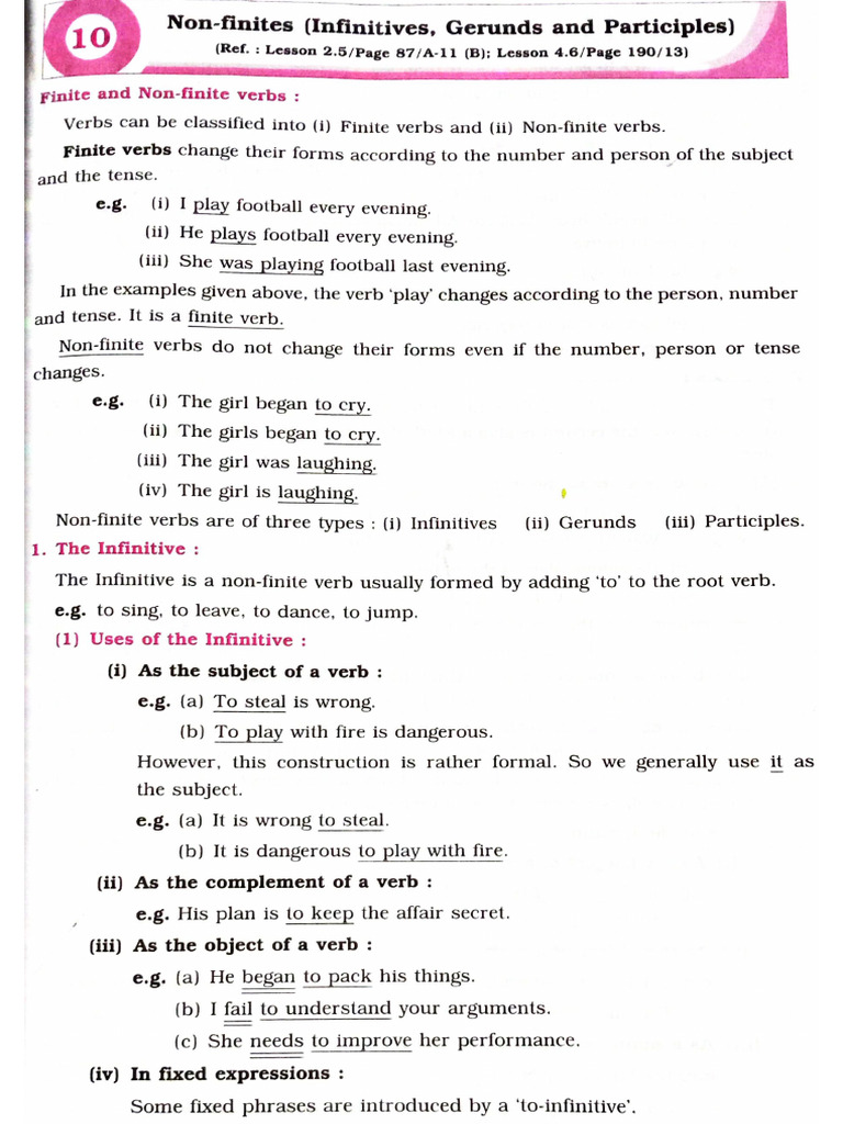 Infinitives, Gerund and Participles | PDF