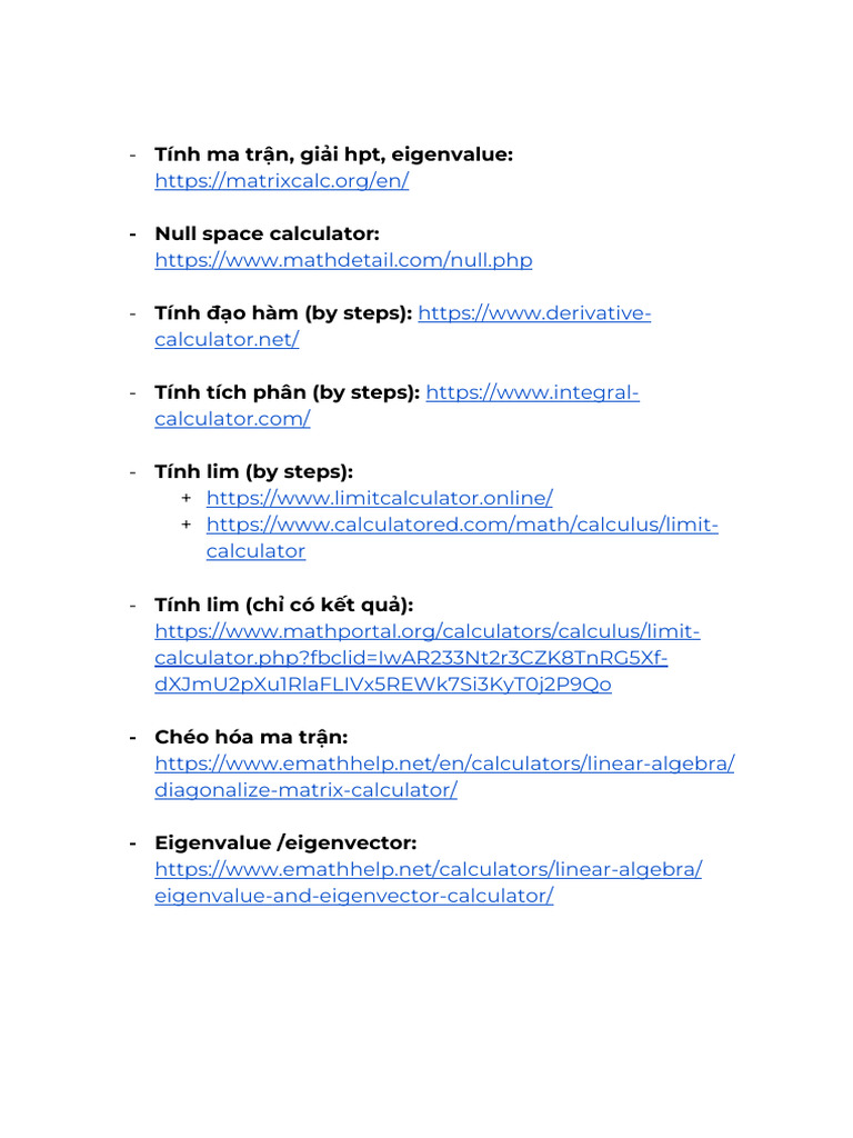 Math Calculation Tools and Resources | PDF