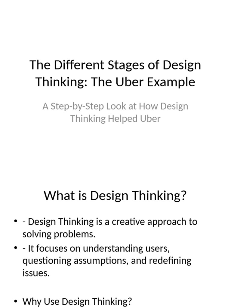 Design Thinking Uber Presentation | PDF | Business | Art