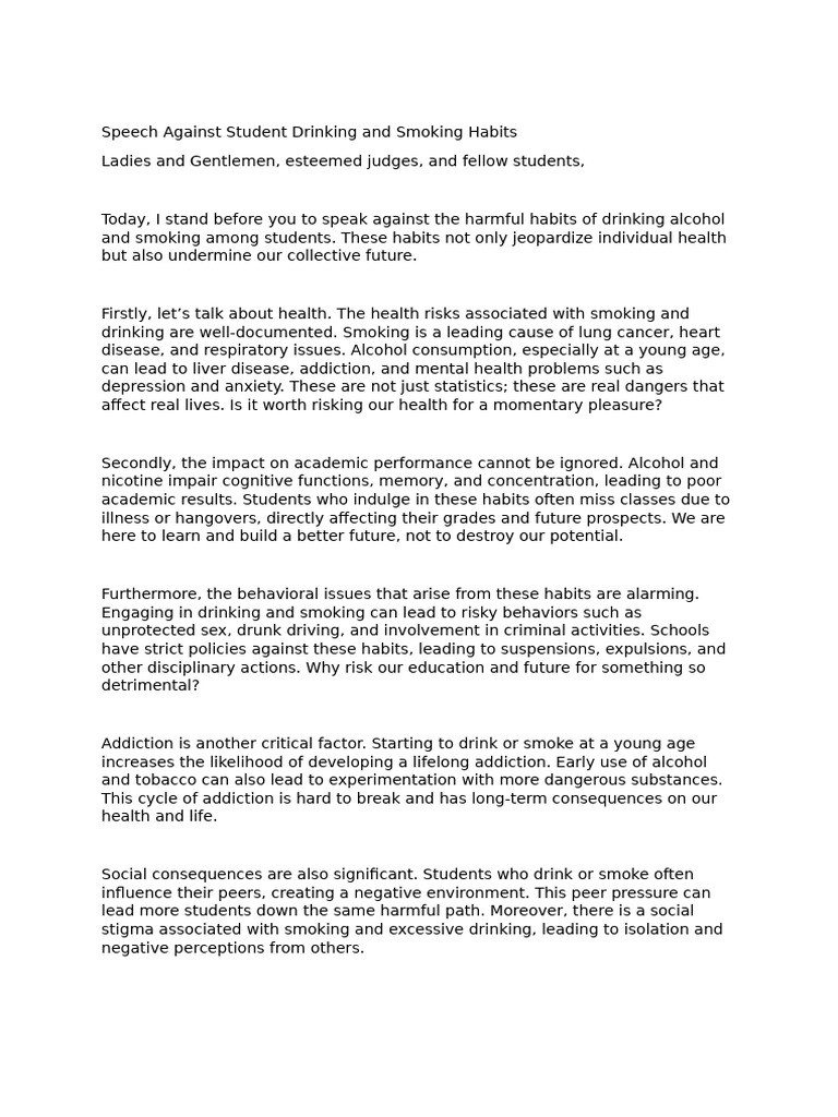 Combatting Student Drinking and Smoking | PDF | Smoking