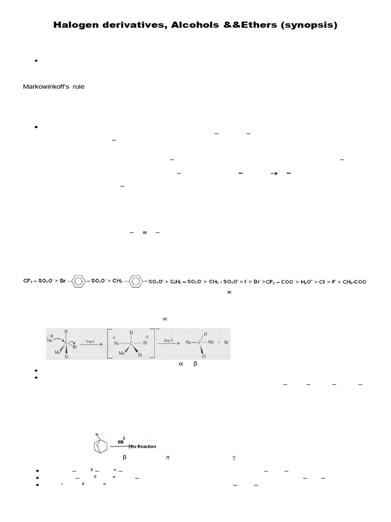 Alcohol Halogenation Mechanisms | PDF | Ether | Alkene