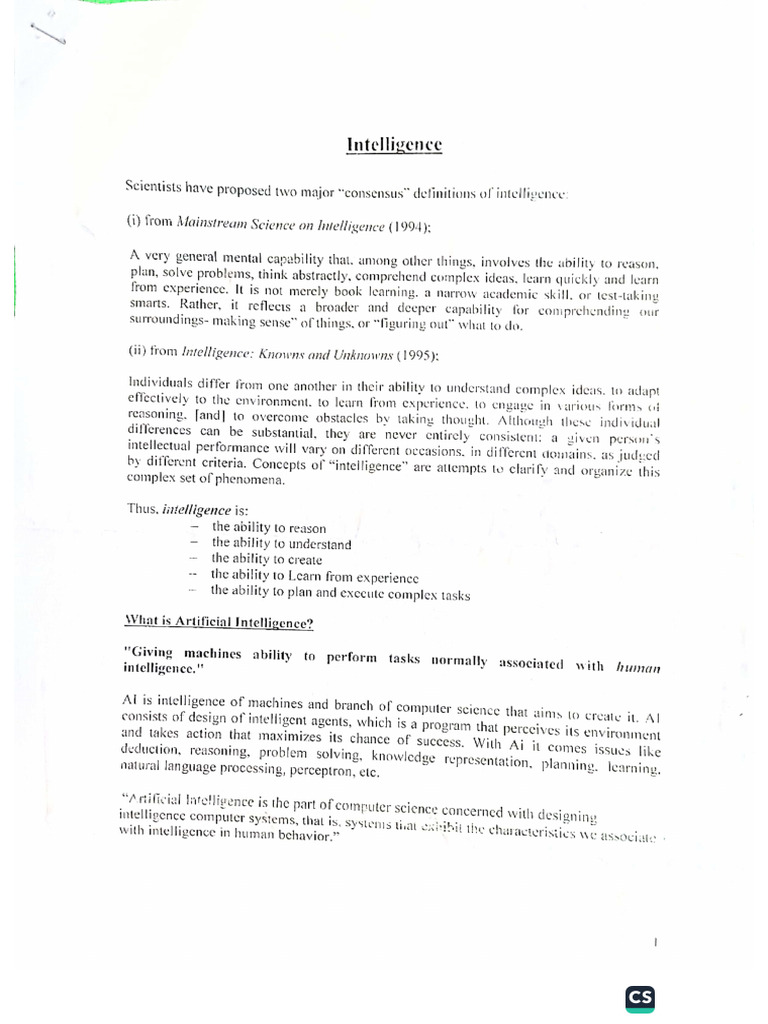 1st Chapter AI | PDF