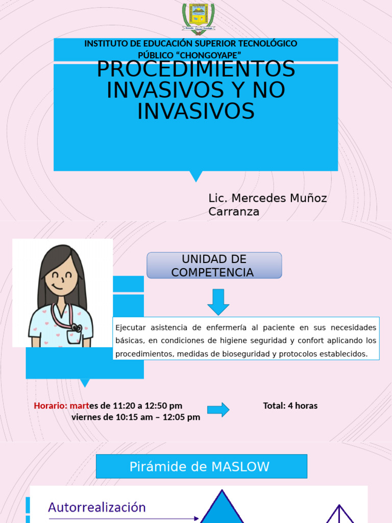 PROCEDIMIENTOS INVASIVOS Y NO INVASIVOS 1 Clase | PDF | Medicina ...