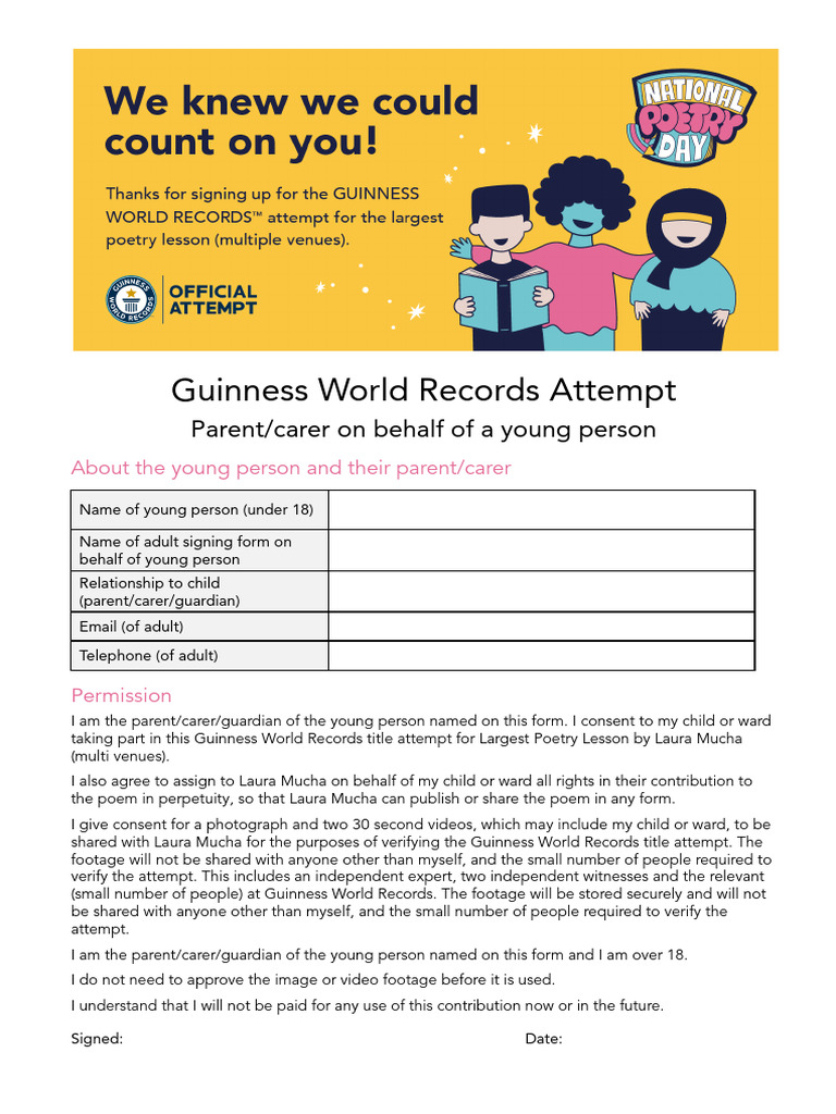 Guinness World Records Attempt Permissions Form | PDF