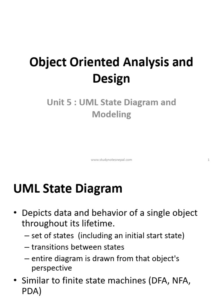 OOAD Unit5 UML StateDiagram | PDF | Unified Modeling Language | Software Development