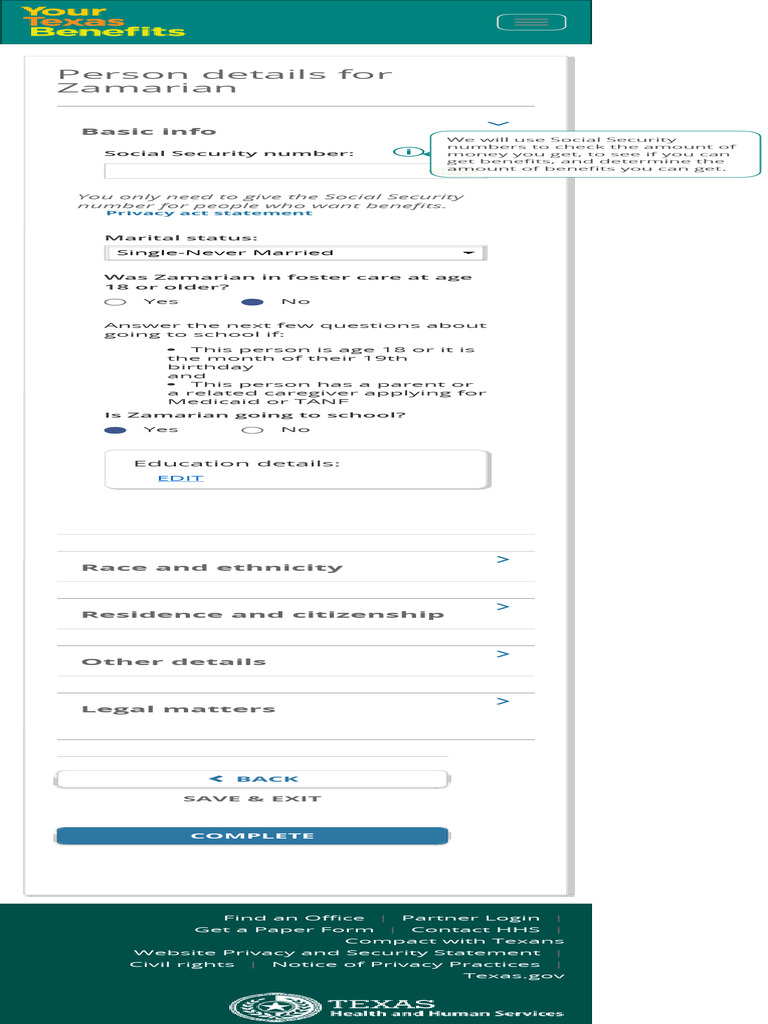 Your Texas Benefits - Apply | PDF