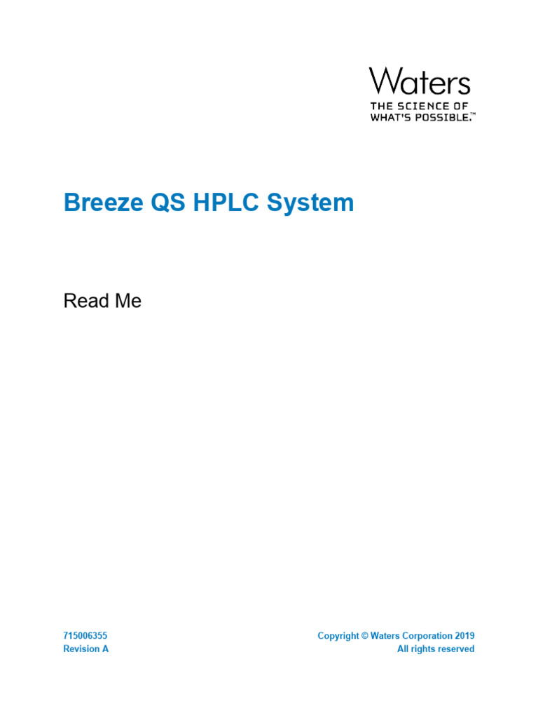 Breeze QS HPLC - Read Me | PDF | User (Computing) | Login