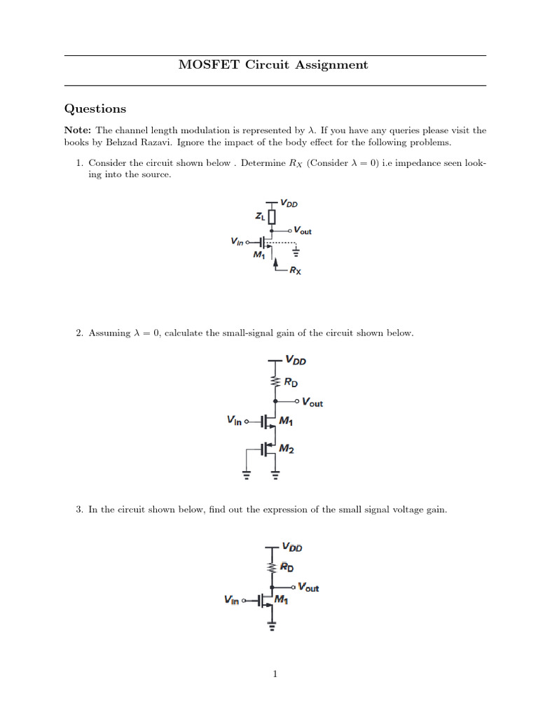 MOSFET Assignment | PDF | Teaching Methods & Materials | Science & Mathematics