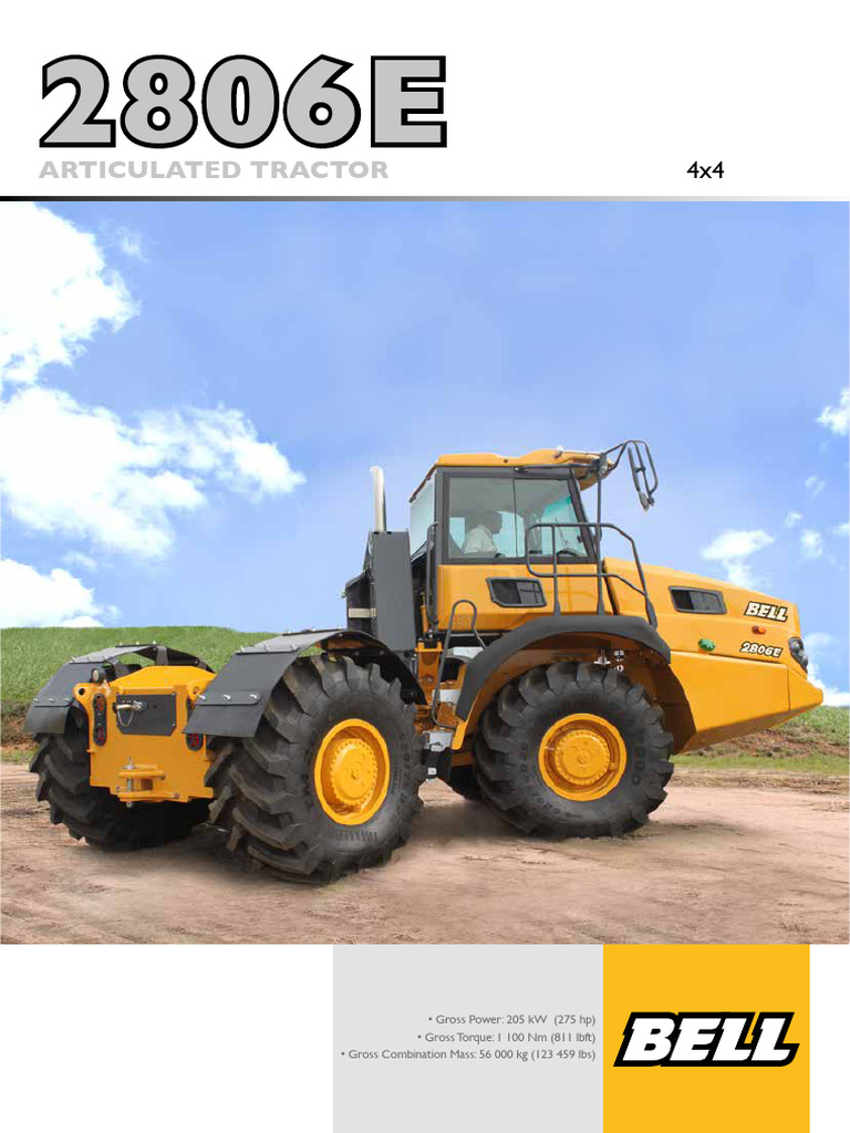 Bell 2806E Articulated Tractor Technical Specifications Sheet | PDF ...