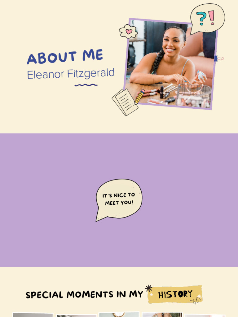 Purple Cream Cute Collage About Me Presentation PDF | PDF | Games ...