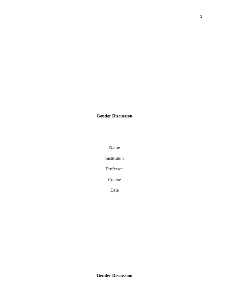 Gender Discussion | PDF | Self-Improvement