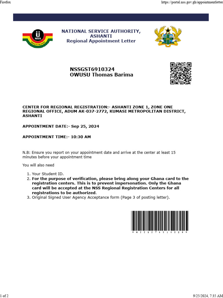 Mulla Nss AP Letter | PDF