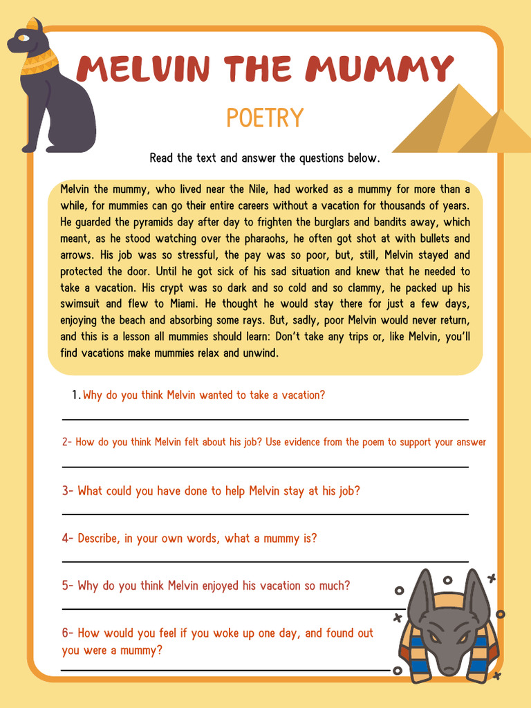 Melvin the Mummy's Vacation Insights | PDF | General Fiction