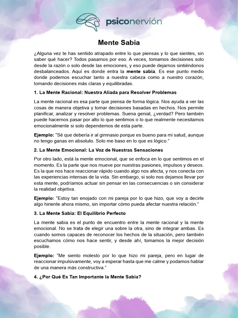 Mente Sabia | PDF | Mente | Racionalidad