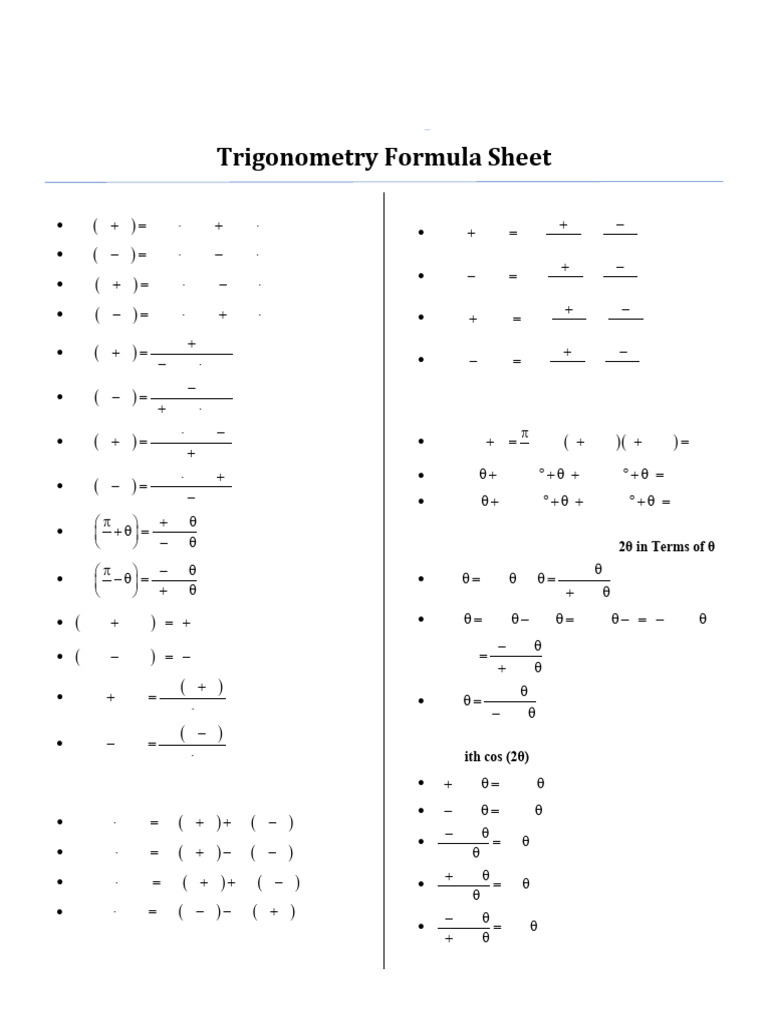 JEE 2025 Trigonometry Formulas | PDF | Euclid | Functions And Mappings