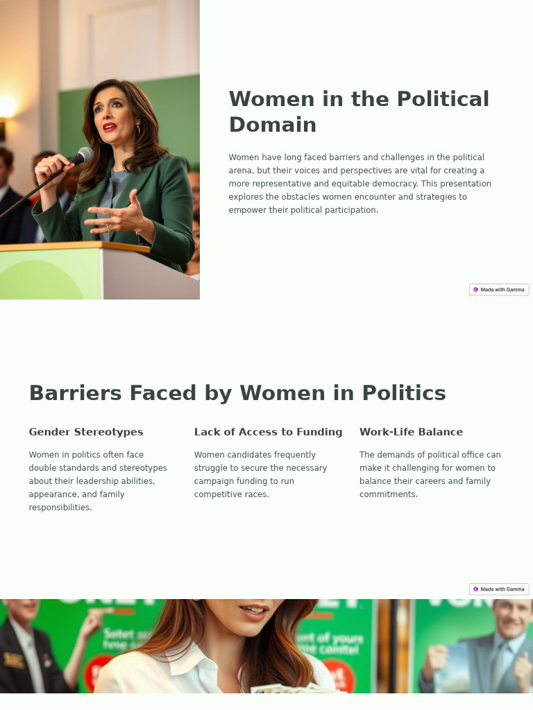 Women in The Political Domain | PDF | Mentorship | Stereotypes