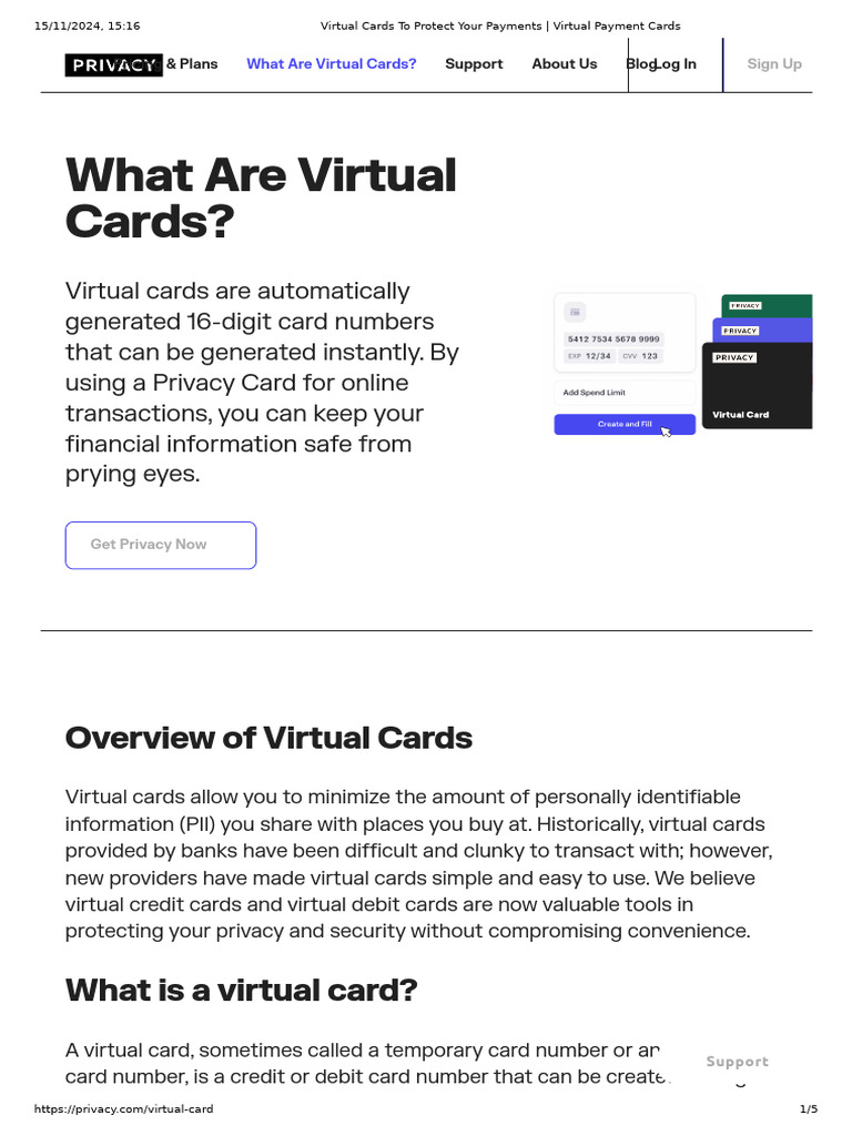 2 Virtual Cards To Protect Your Payments - Virtual Payment Cards | PDF ...