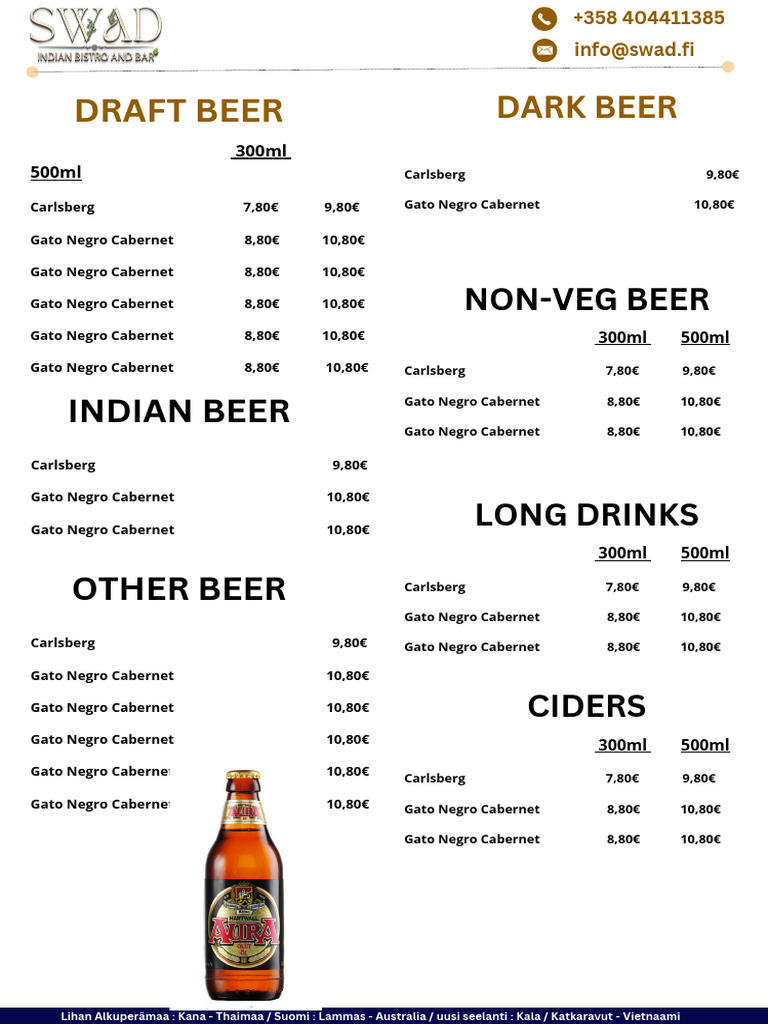 Swad Menu | PDF