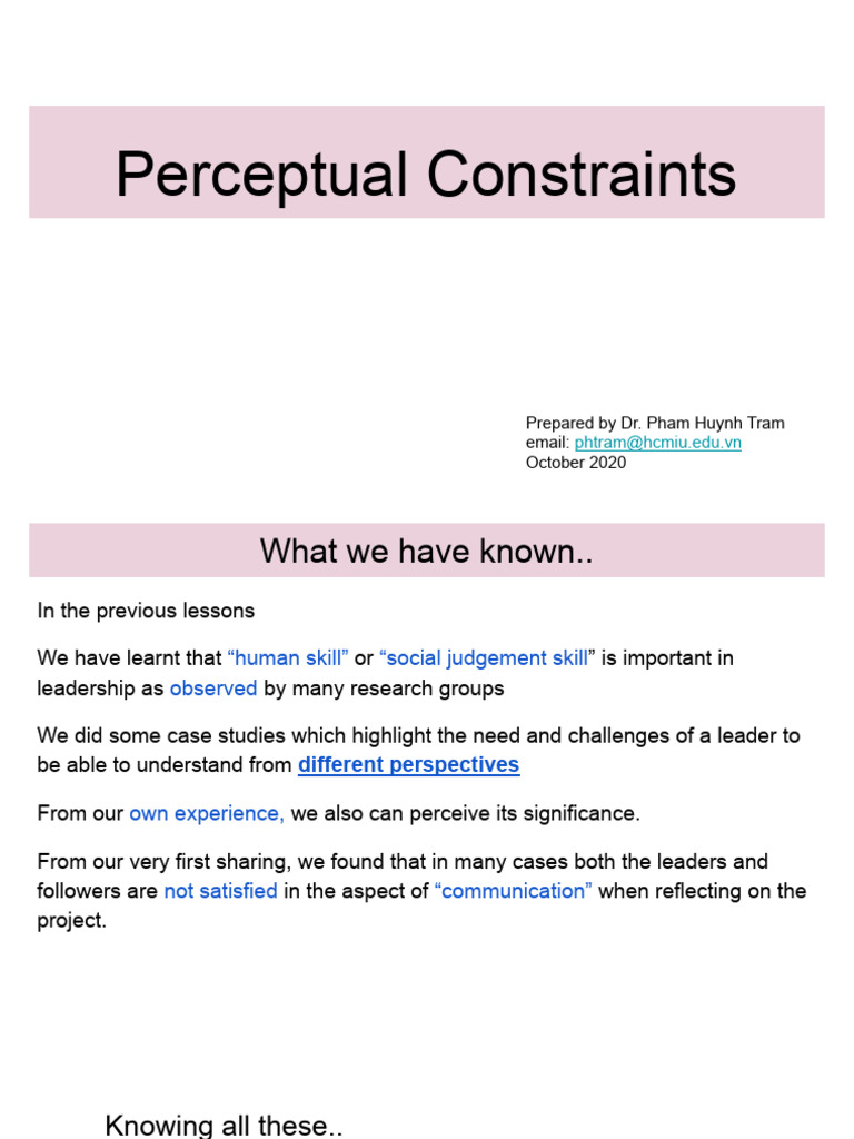 5us Perceptual Constraint 2020 Full | PDF | Perception | Brain