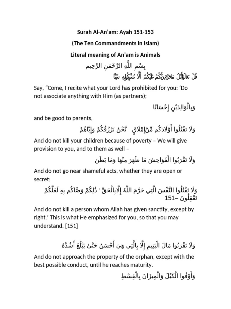 Islamic Ten Commandments | PDF | Abrahamic Religions | Quran