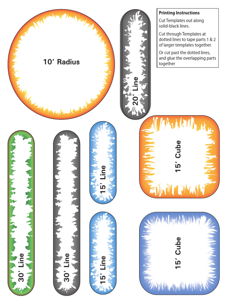 AOE Range Templates - Letter Size | PDF