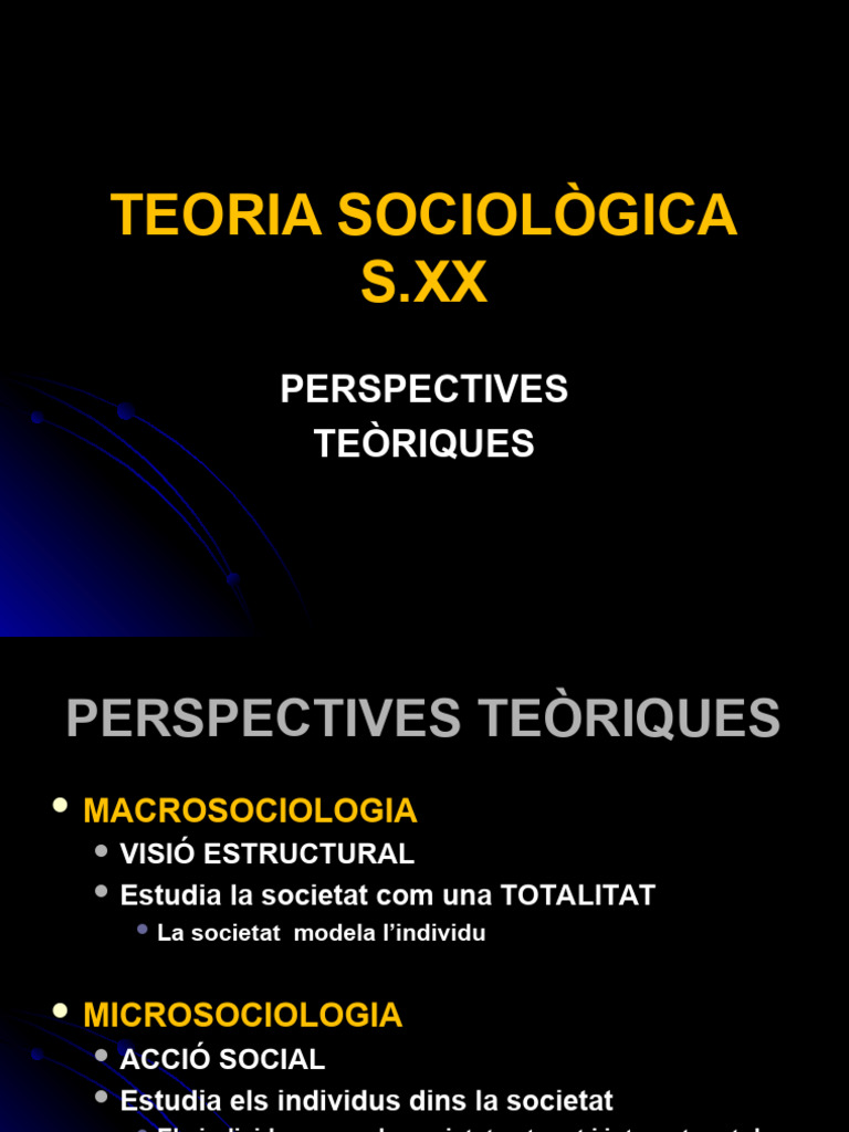 TEORIA SOCIOLOGICA - Apunts | PDF