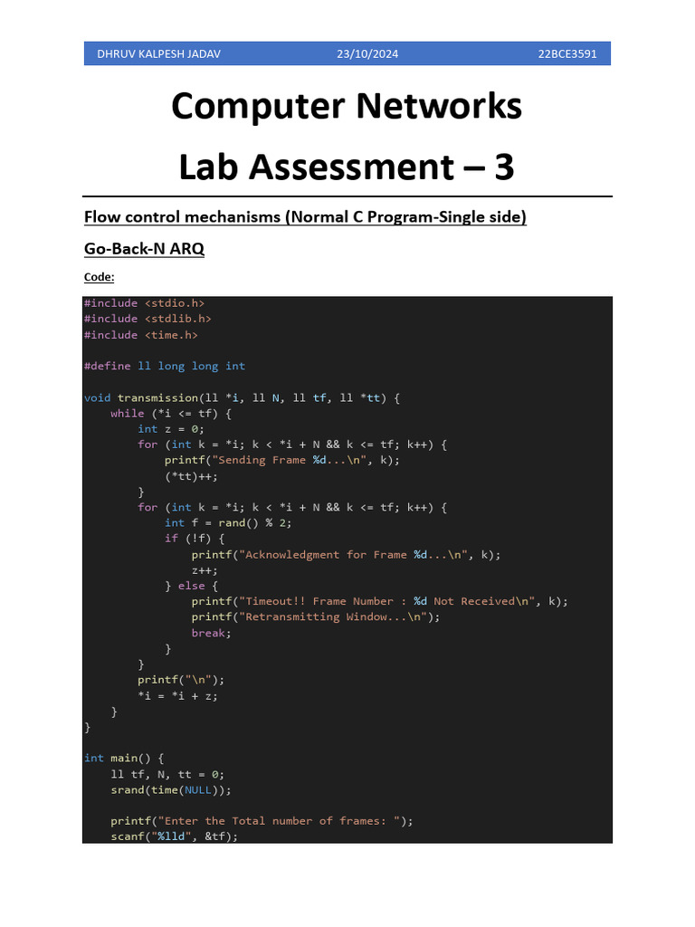 22BCE3591_Assessment3 | PDF | Computer Networking | Networking Standards