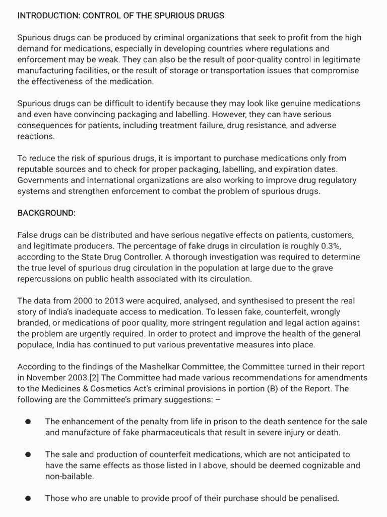 Spurious Drugs | PDF