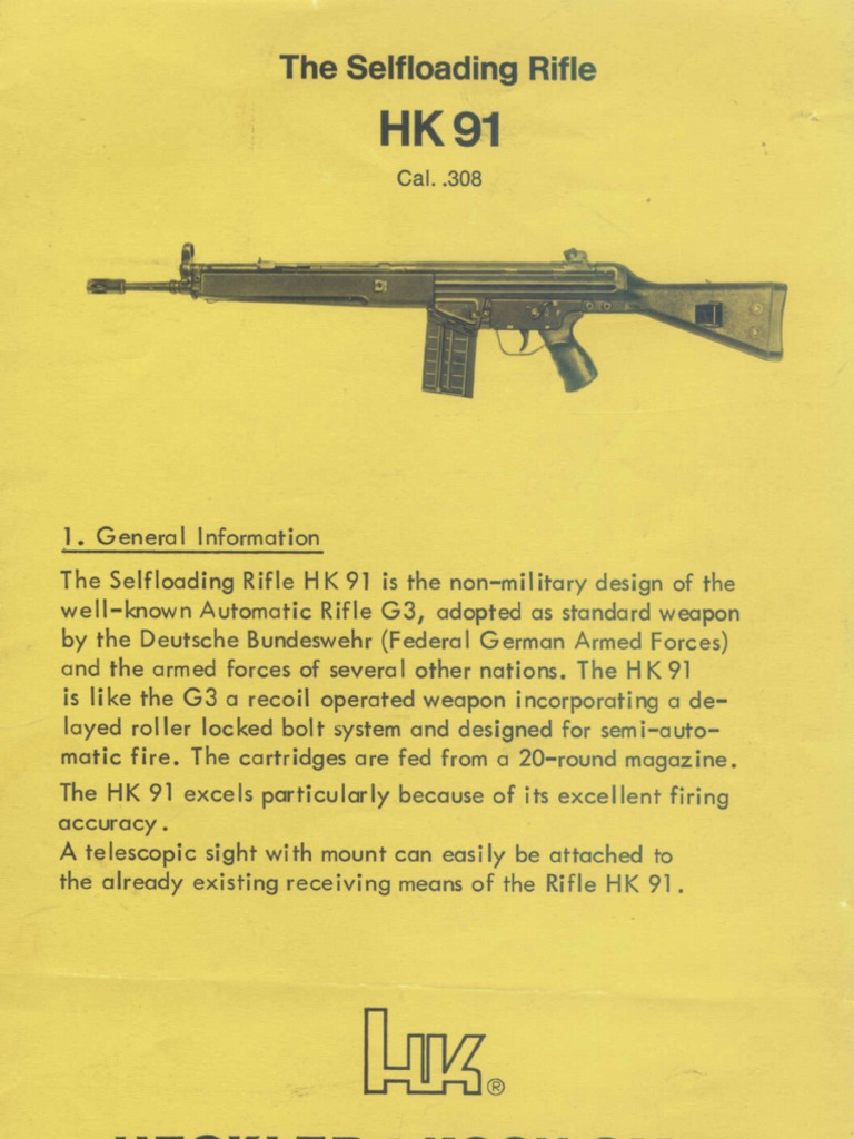 Everything You Need to Know About the HK91 Selfloading Rifle | PDF ...