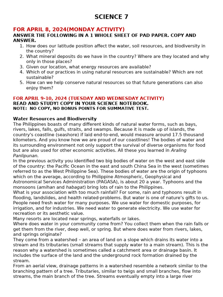 Science 7 Modular | PDF | Drainage Basin | Stream
