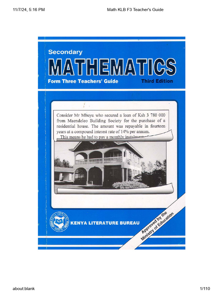 Math KLB F3 Teacher's Guide | PDF