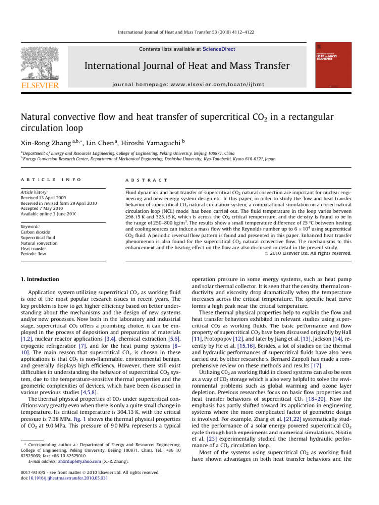 Rectangular Circulation Loop | PDF | Convection | Supercritical Fluid