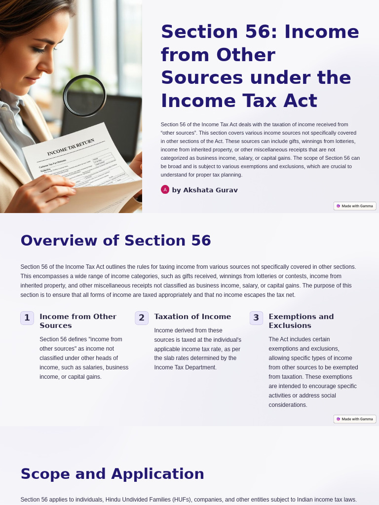 Section 56 Income From Other Sources Under The Income Tax Act | PDF ...