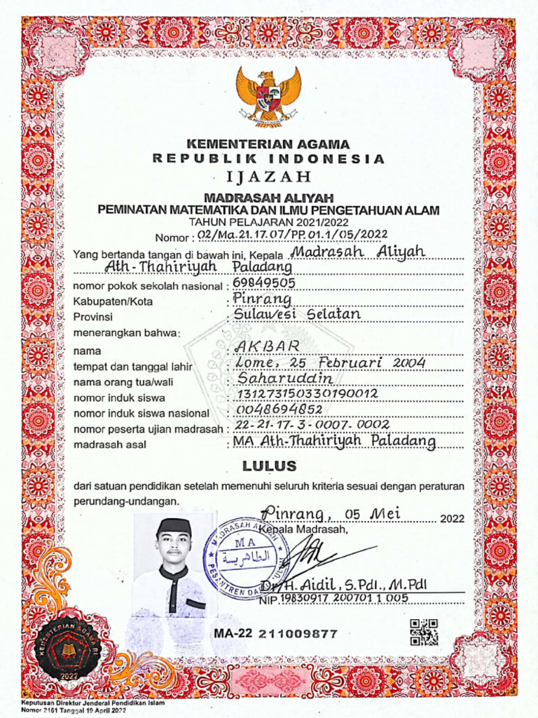 Dokumen-Ijazah Akbar | PDF