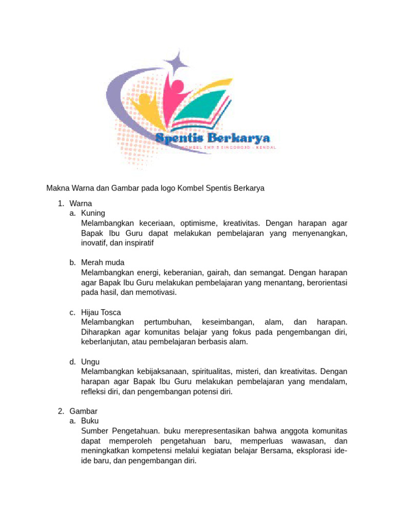 Makna Warna Dan Gambar Pada Logo Kombel Spentis Berkarya | PDF
