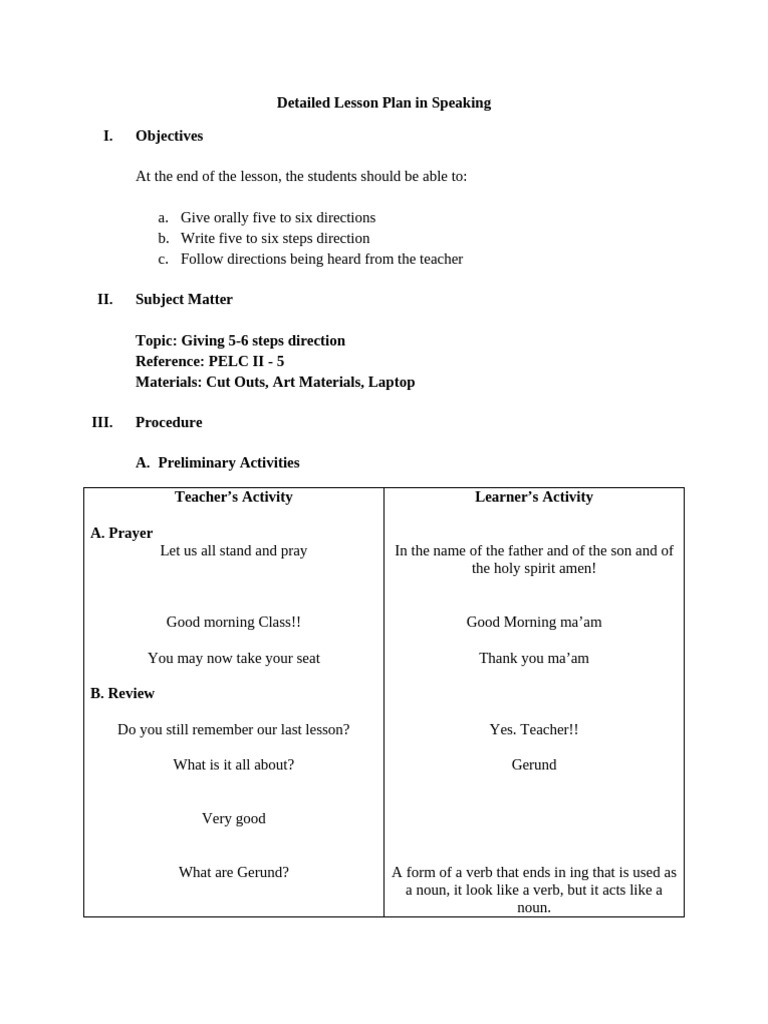 Detailed Lesson Plan in Speaking | PDF | Career & Growth