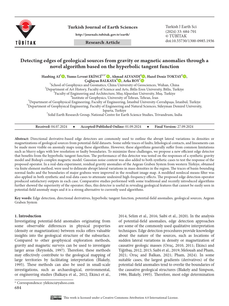 Geophysical Edge Detection Algorithm | PDF | Geophysics | Applied Mathematics