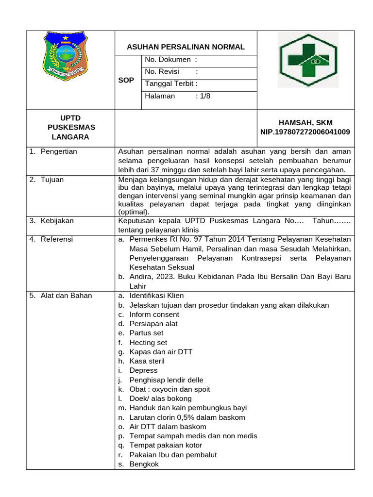Sop Apn | PDF | Kesehatan Holistik