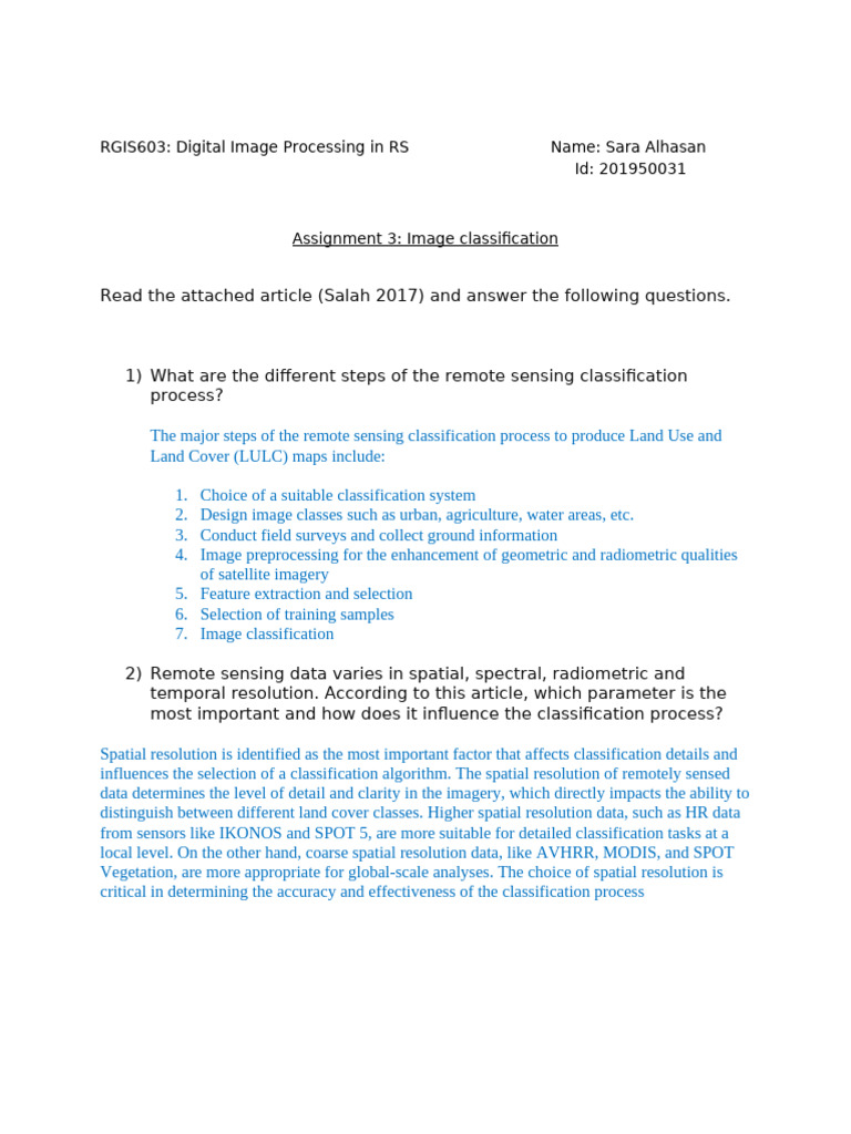 RGIS603 Assignment 2 | PDF | Support Vector Machine | Statistical Classification