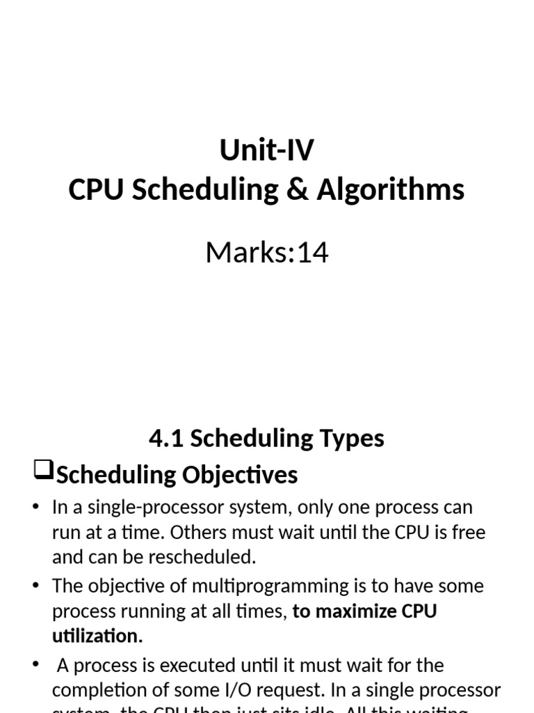 Unit 4 Osy Pdf Scheduling Computing Process Computing 1710