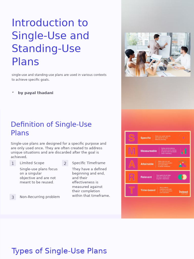 Single-Use vs Standing Plans Guide | PDF | Goal | Business