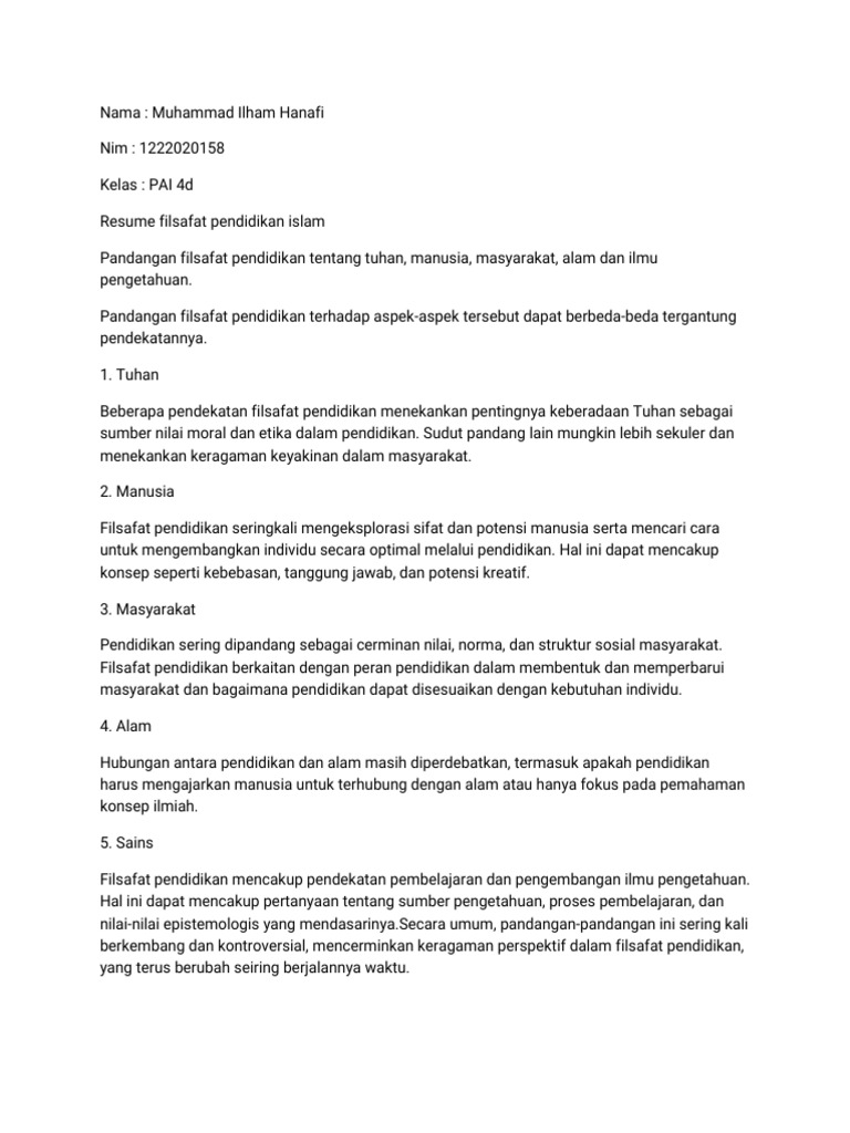 Muhammad Ilham Hanafi Tugas Resume FPI PAI 4D | PDF