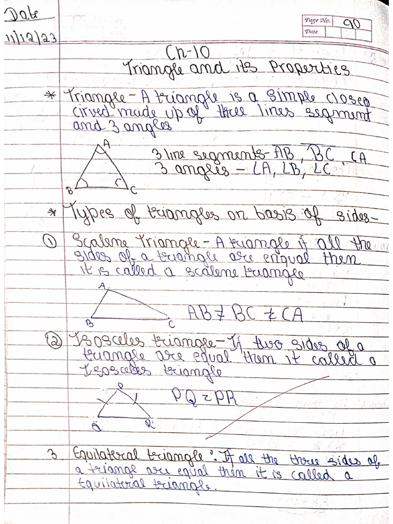 Ch-Triangle and Its Properties, Exercise 10.1,2,3 | PDF
