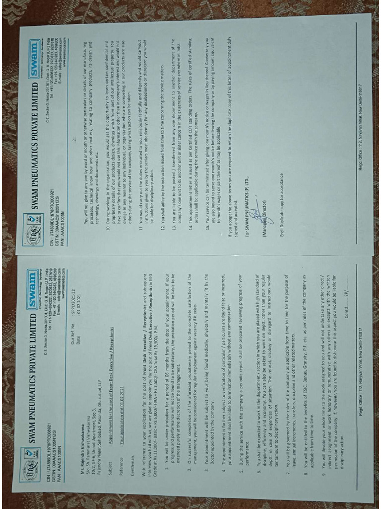 Experience Letter | PDF