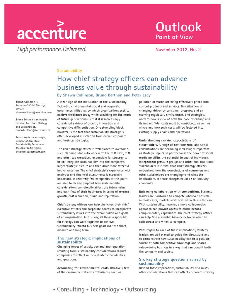 Accenture Outlook How Chief Strategy Officers Advance Business Value ...