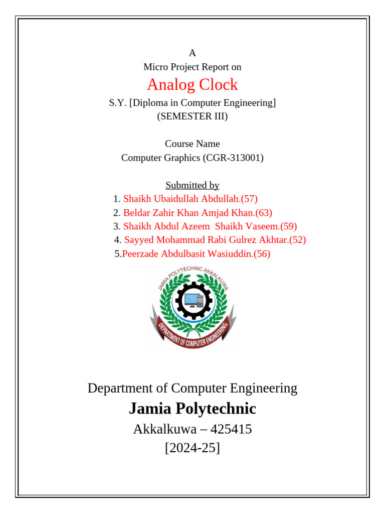 Front - Micro - Project (1) .Front Page | PDF