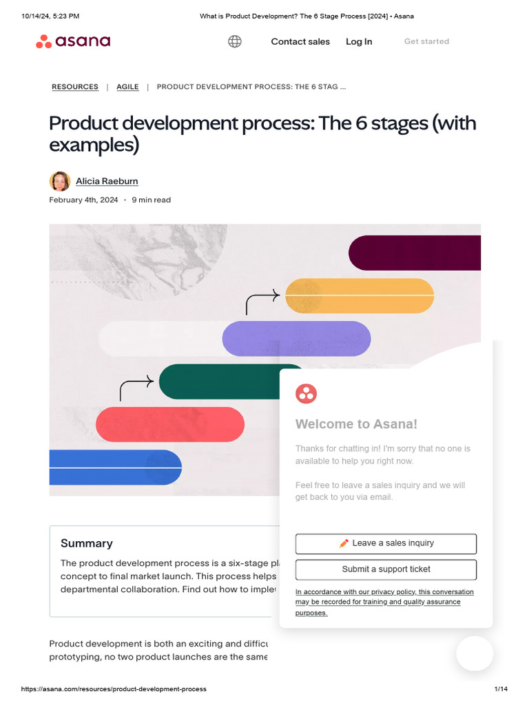 What Is Product Development - The 6 Stage Process (2024) - Asana | PDF ...