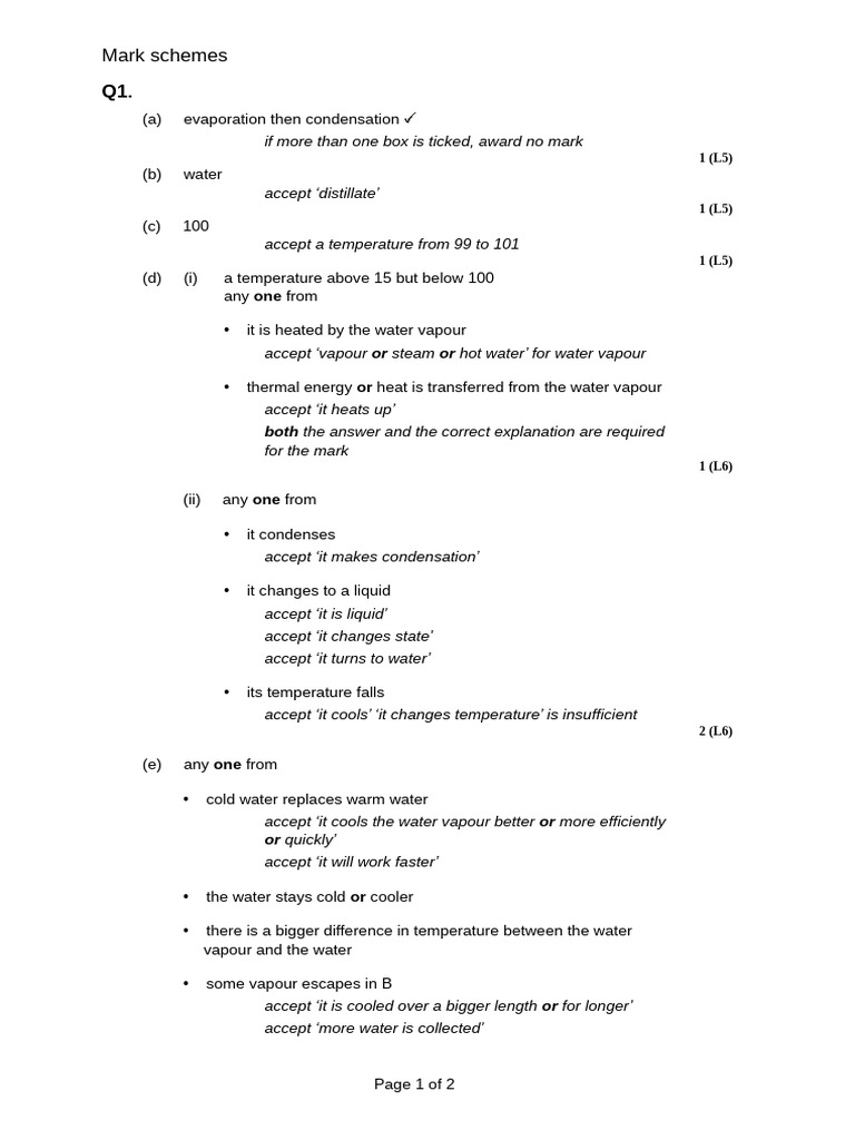 g8 Igcsechem Mte Chapter 2 Ms | PDF | Water | Water Vapor