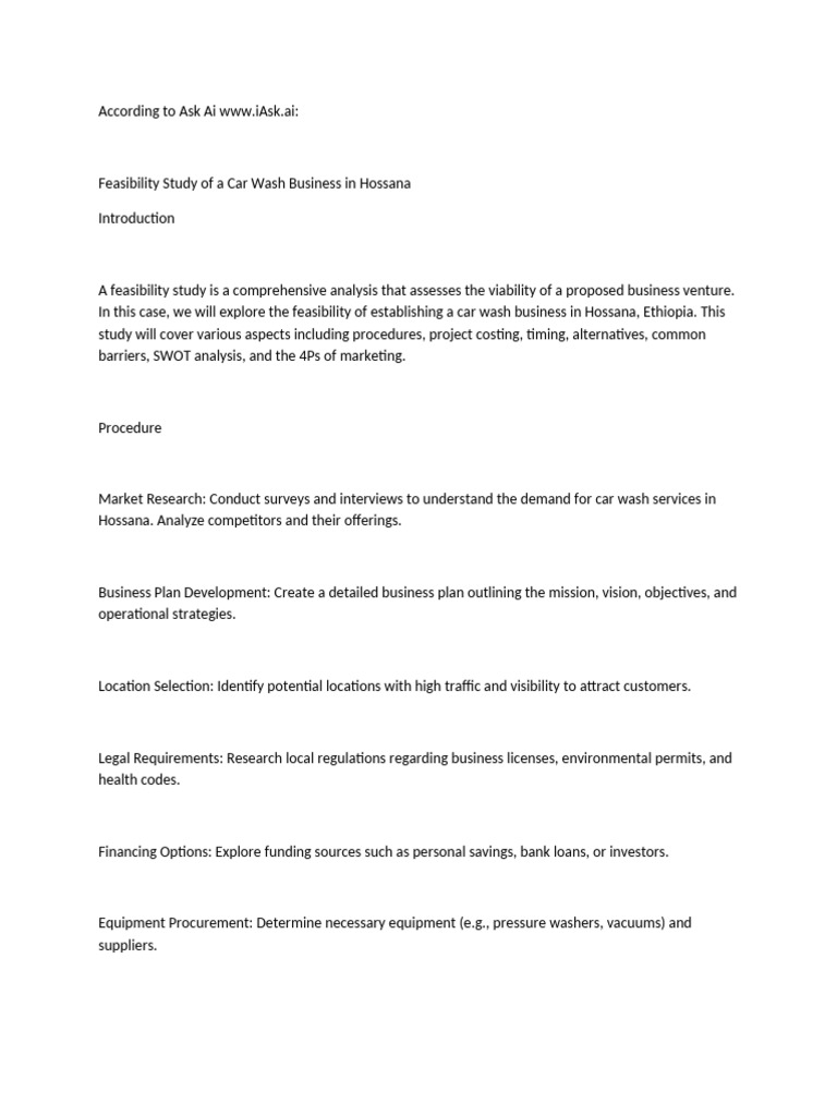 Assignment Fassibality | PDF | Feasibility Study | Marketing